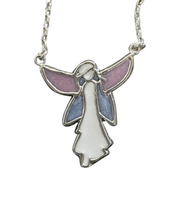 Angel .925 Silver Enamel Necklace | eBay