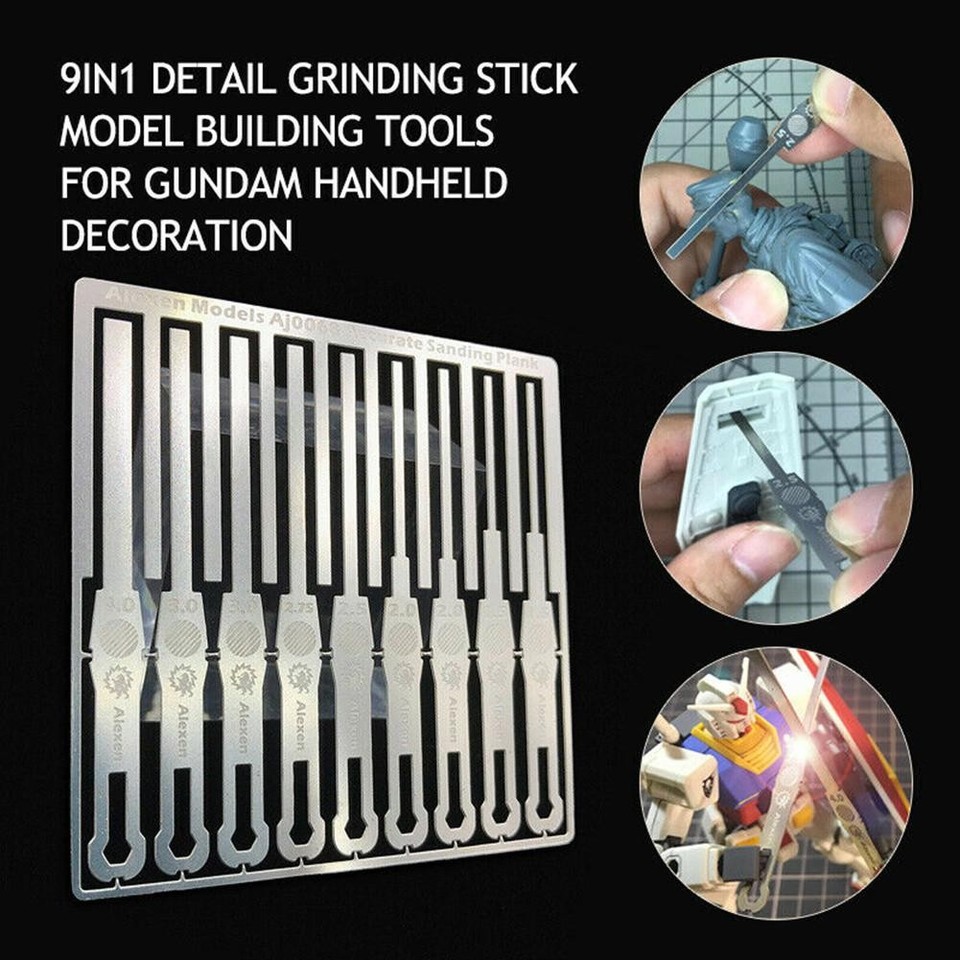 9 in 1 Anti-Skid Steel Grinding Stick Model Building Tools For Gundam ...
