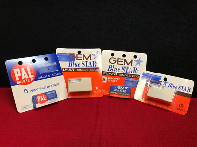NOS Sealed Vintage ASR Single Edge Blade Lot - Gem and Pal - 30 ...