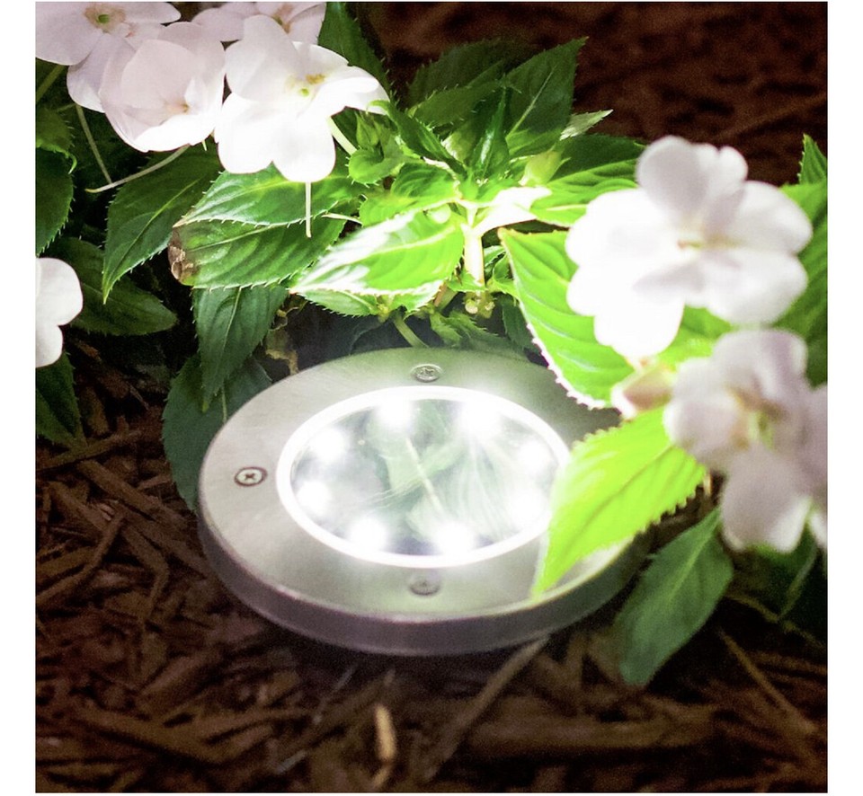LED Solar Power Flat Buried Light In-Ground Lamp Outdoor Path Garden ...