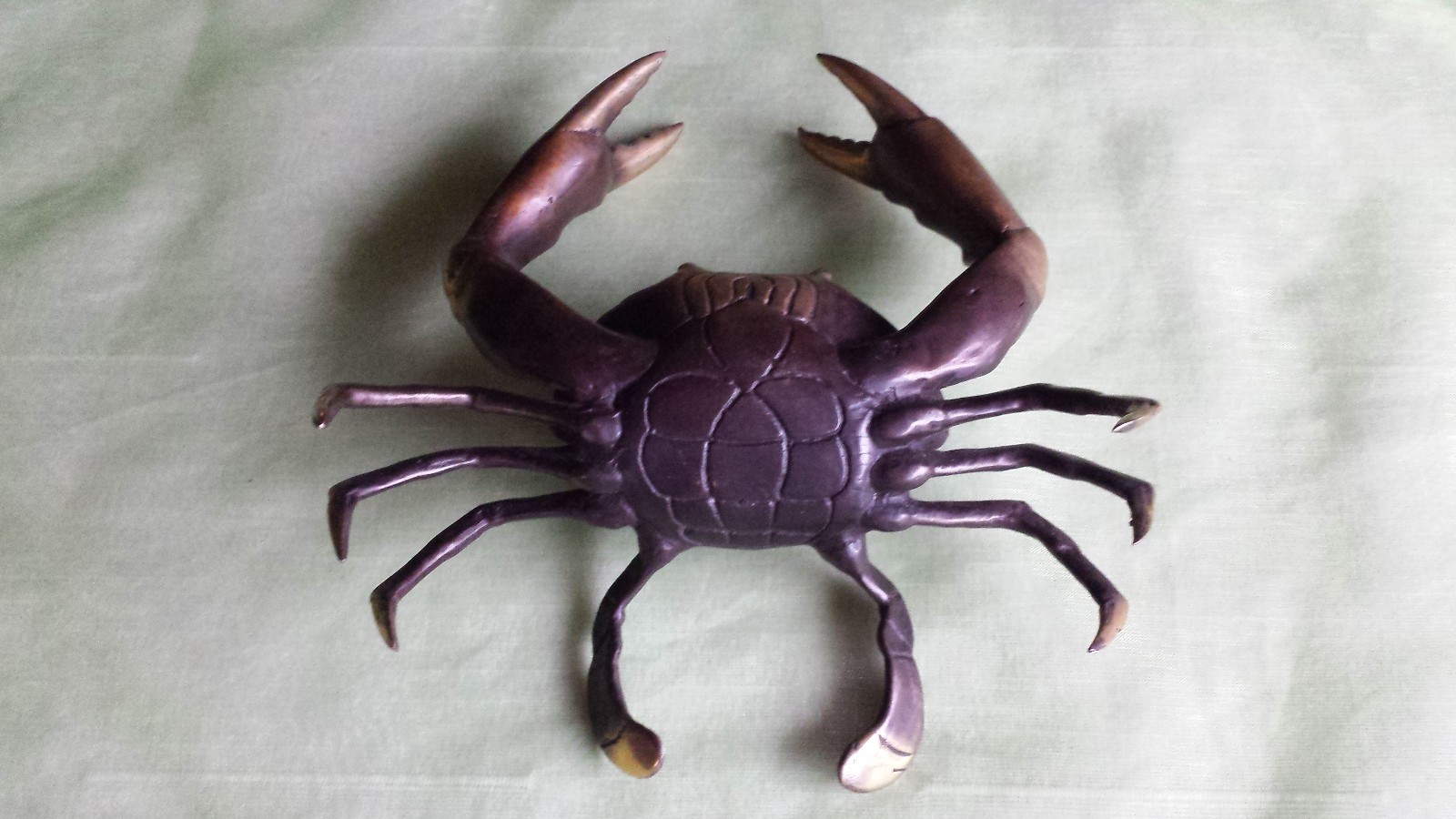 Krabbe aus Bronze Zehnfußkrebse Krabbe Skulptur Tier Kunst Handarbeit ...