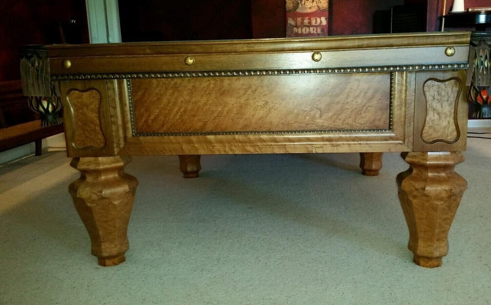 antique Phelan Collender 9-ft, 6-leg, 4-piece slate pool table rare | eBay