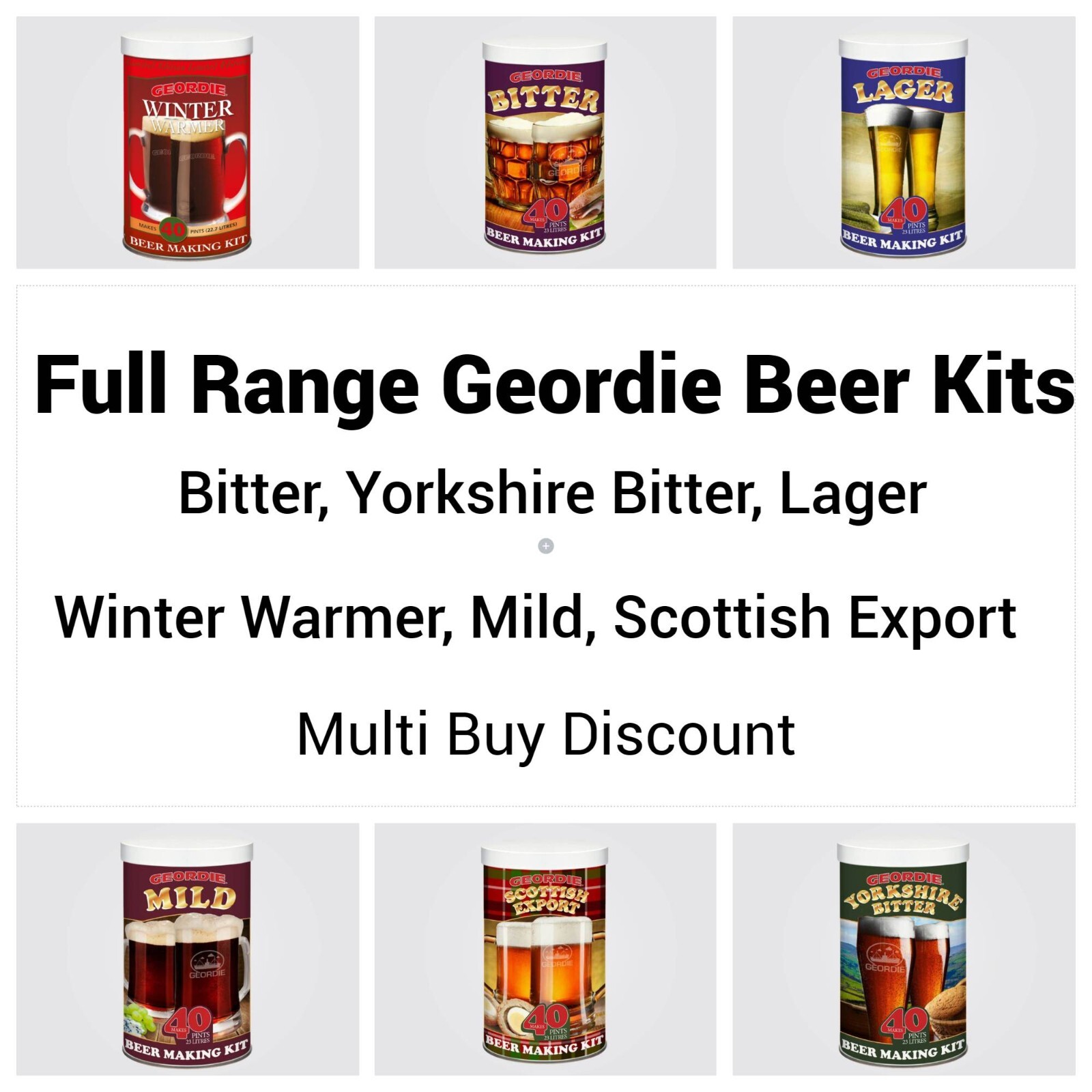 Geordie Beer Kit Making Home Brew 40 Pints Full Range Stocked - Free UK ...