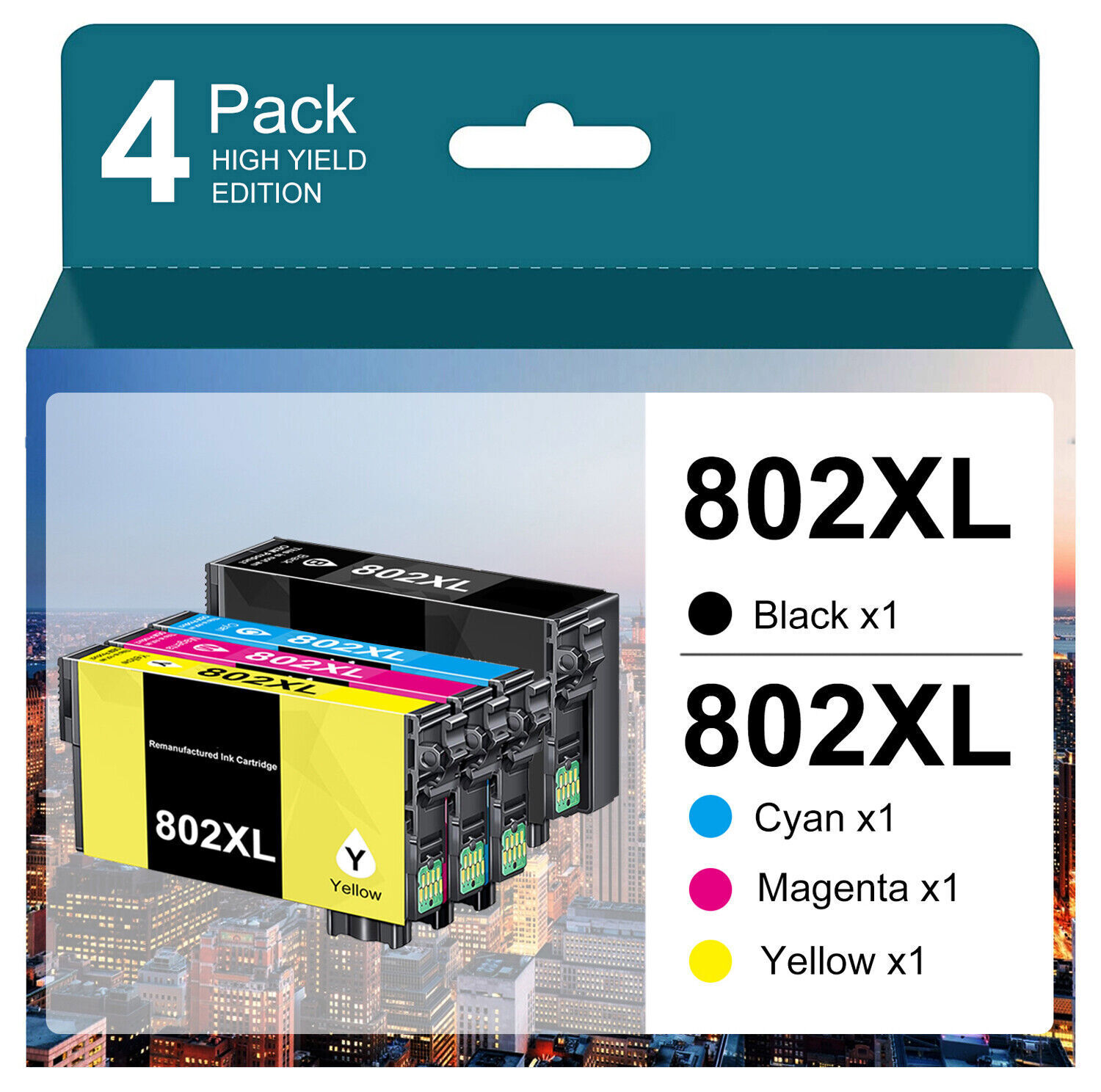 4PK Ink Cartridges for Epson 802 802XL use for WF-4734 WF-4740 WF-4730 ...