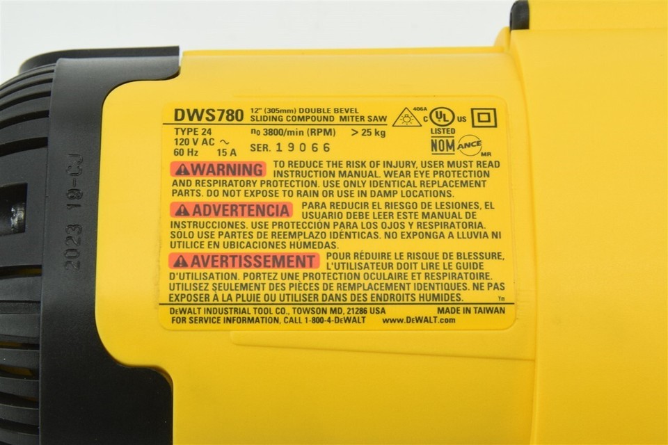 Dewalt DWS780 DWS779 DWS782 DW718 DW716 Compound Miter Saw REPLACEMENT ...