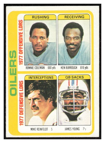 1978 Topps #511 Coleman Burrough Reinfeldt Young - Houston Oilers | eBay