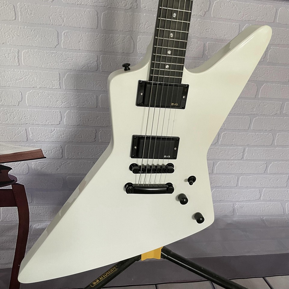 White 6 Strings Explorer Electric Guitar Black Hardware Rosewood ...