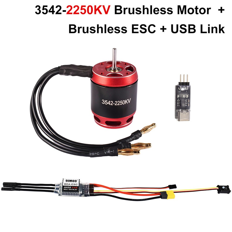 9imod 3542 Brushless Motor Gearbox 80A ESC for Axial SCX10 RC Crawler ...