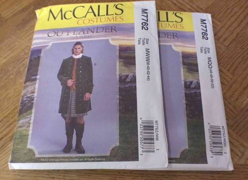 McCalls COSTUMES Pattern M7762 Mens OUTLANDER Fitted Lined Coats w ...