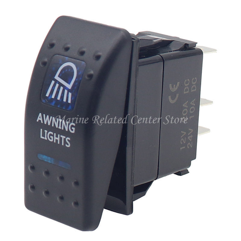 LED Light Rocker Toggle Switch On Off 12V Boat Car Blue Red for Carling ...