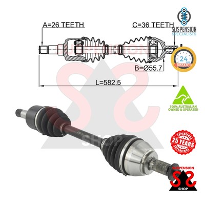 Front Axle Left Drive Shaft Suit VOLVO V70 2.3 V70 II (285) | eBay ...