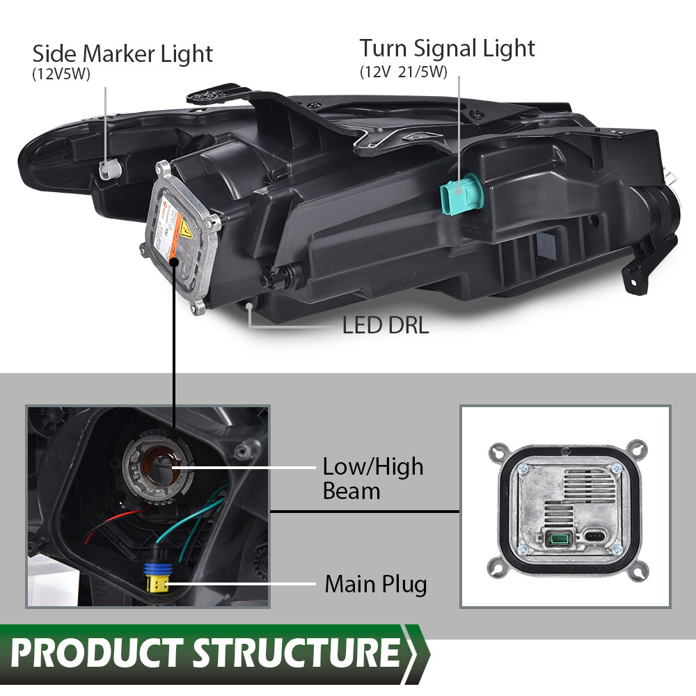 Fit For 2018-2021 Chevy Traverse HID Headlight w/ LED DRL Driver Left ...