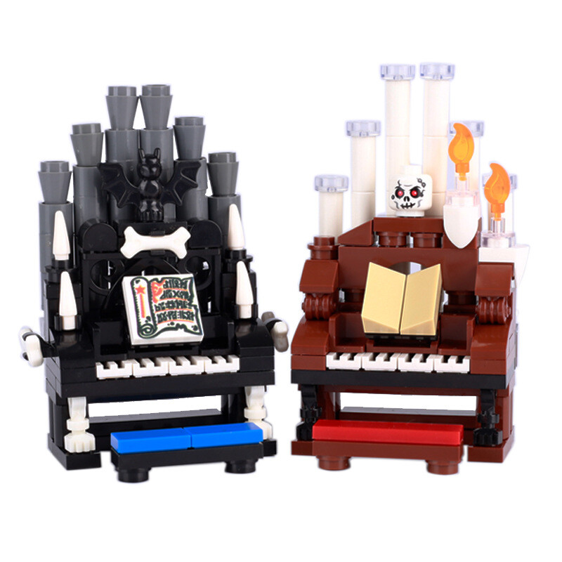 Small Bricks! MOC Halloween Vampire Gothic Pipe Organ Model Building ...