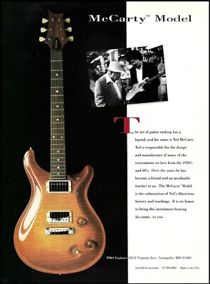1994 Mr. Paul Reed Smith & Ted McCarty Model PRS guitar advertisement ...