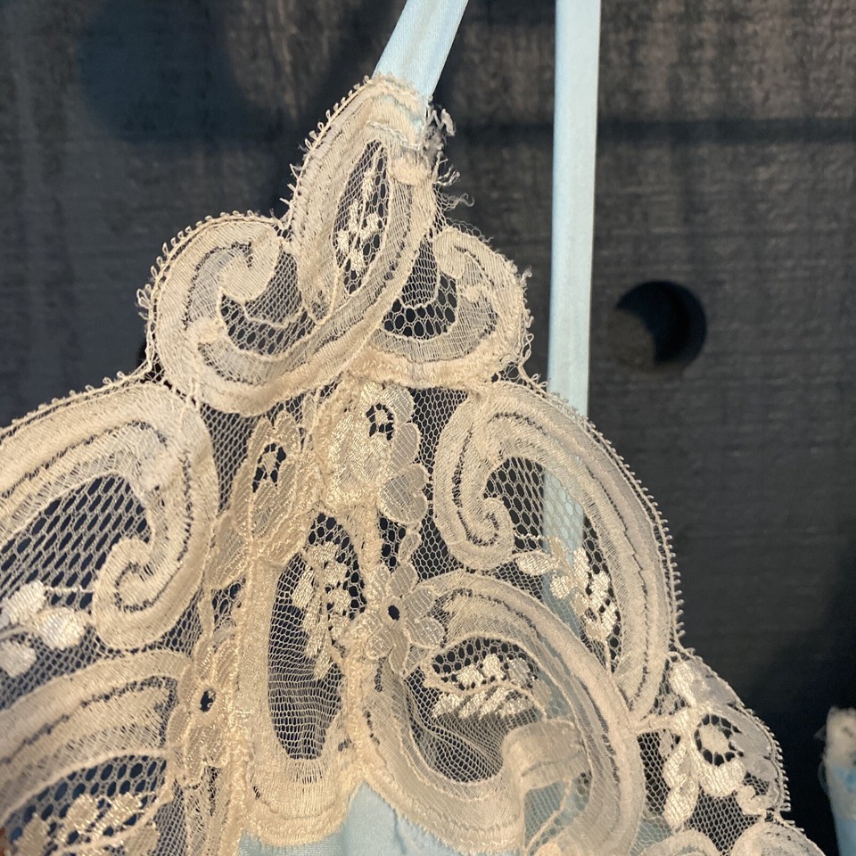 Eve Stillman Vintage negligee collection 80s Nightgown Pale Blue Beige ...