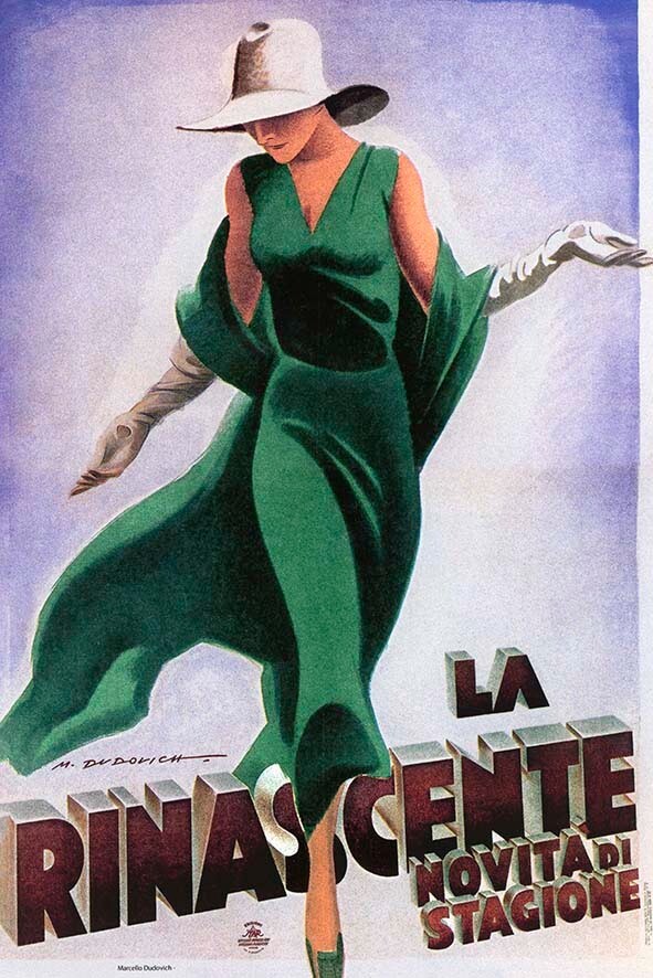 Poster Manifesto Locandina Pubblicitaria Epoca Stampa Vintage Moda La ...