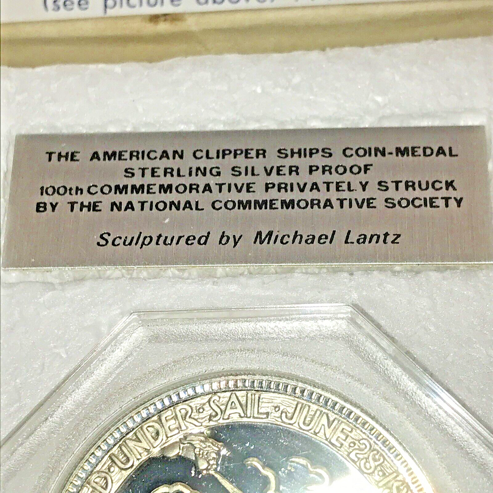 Sterling Silver Proof Coin / Medal CLIPPER SHIP National Commemorative ...