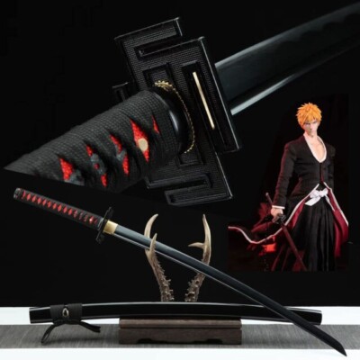BLEACH ICHIGO BANKAI SWORD Custom Handmade Tensa Zangetsu Anime Katana ...
