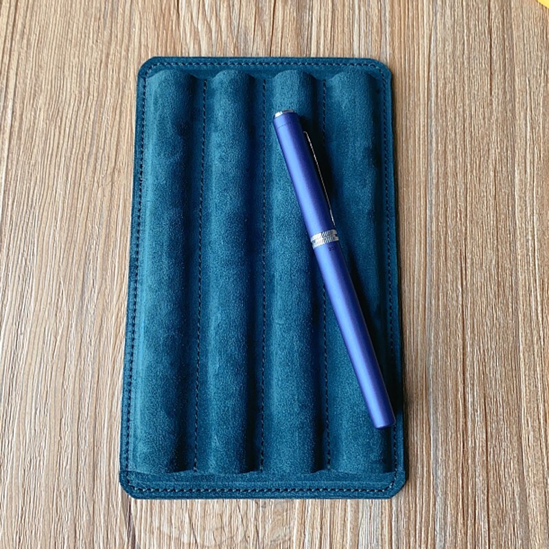 Cowhide 3 Slots Pens Tray Holder Display Pen Stand Desktop Organizer ...