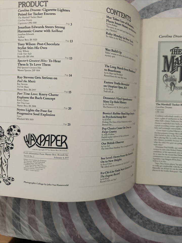 FLEETWOOD MAC RUMOURS Waxpaper Mag Feb 1977 Warner Bros Bootsy’s Rubber ...