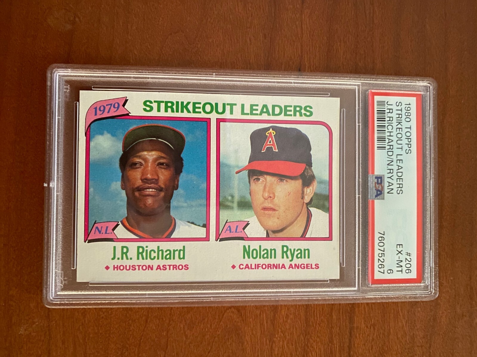 1980 TOPPS BASEBALL STRIKEOUT LEADERS NOLAN RYAN AND J.R. RICHARD PSA 6 ...