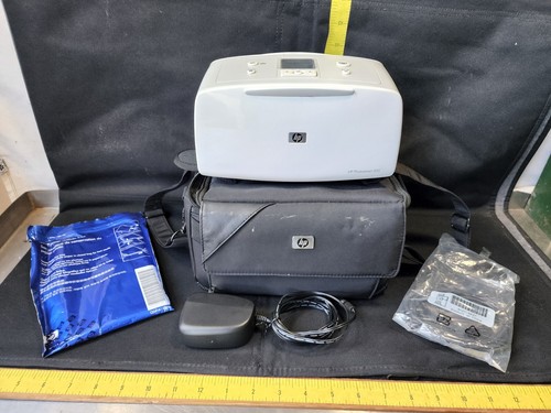 Used HP Photosmart 335 Portable Photo Printer Q6377L Bag Ink Cord ...