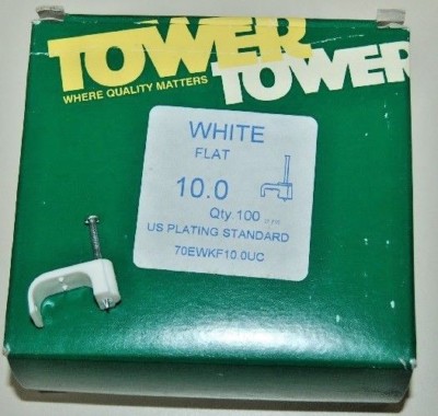 Tower Flat White 10MM Clip 100/bx - 10023823S | eBay