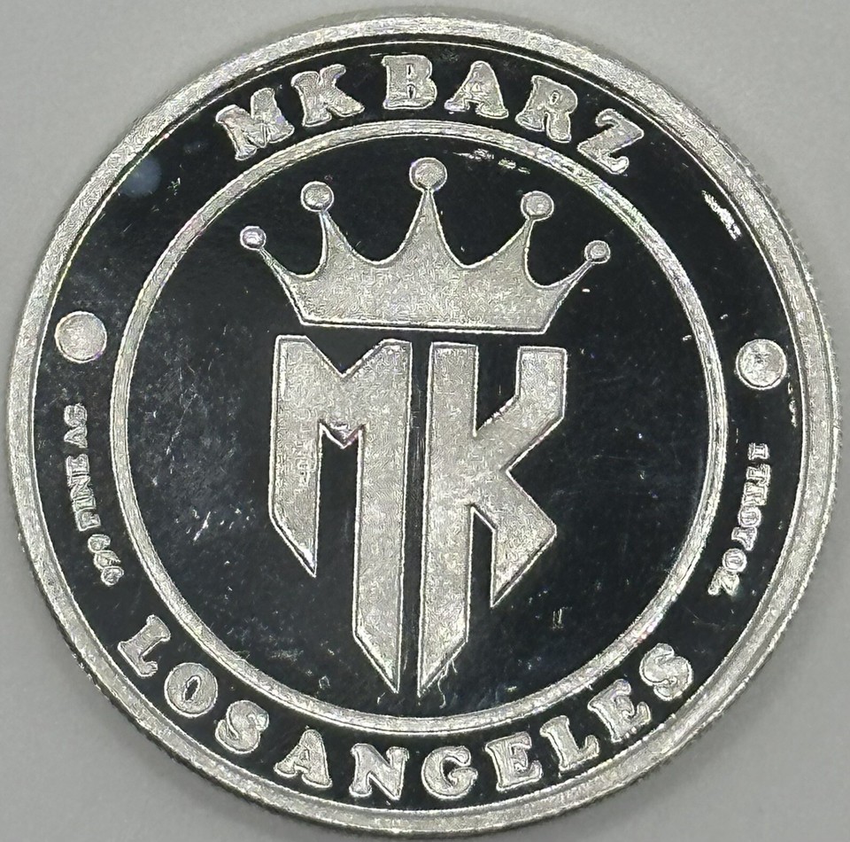 1 Oz MK BarZ Mint”3D Scarab Round“ Coin Stamped Round .999 Fine Silver ...