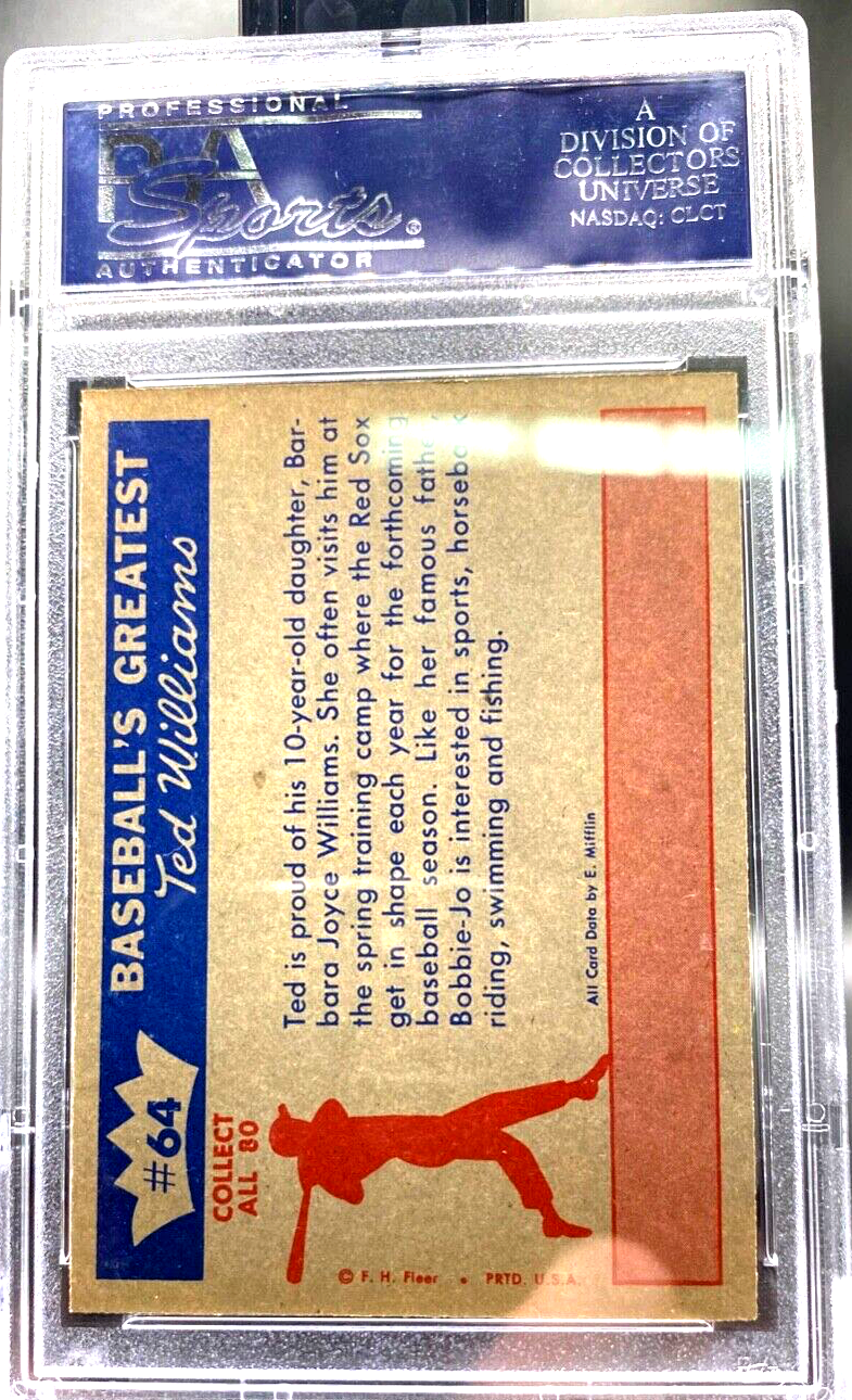 1959 FLEER - TED WILLIAMS - DAUGHTER & FAMOUS DADDY - PSA 9 OC | eBay