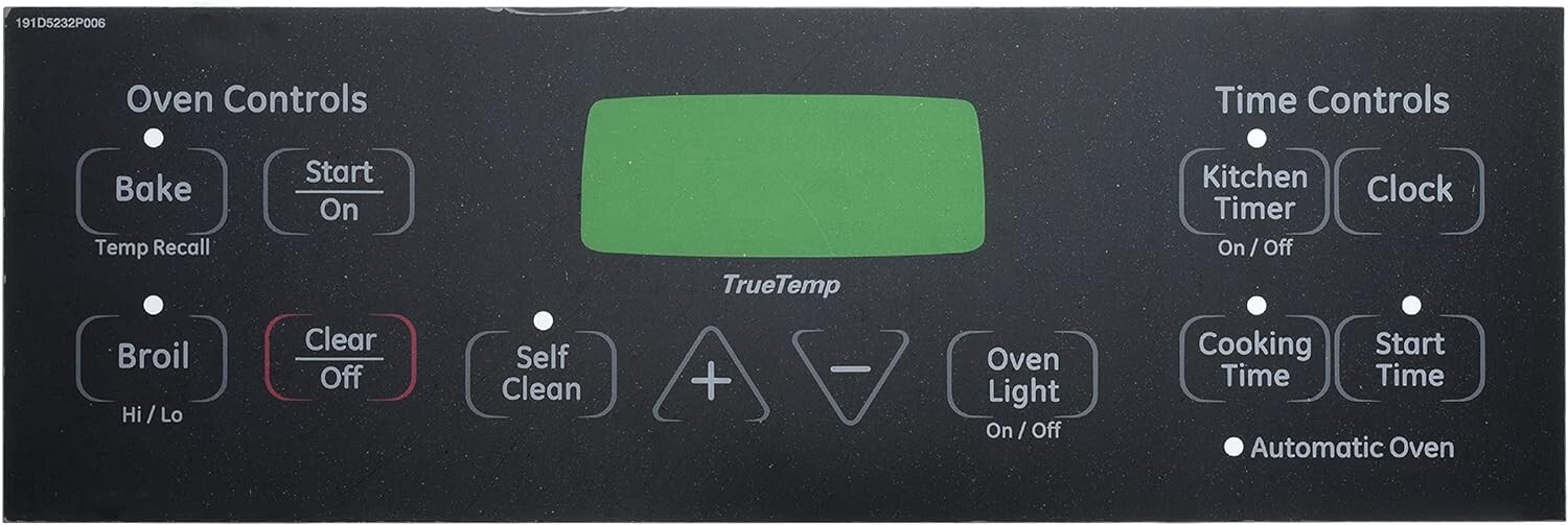 Faceplate Graphics Overlay for GE Range Oven Stove Replaces WB27T11005 ...