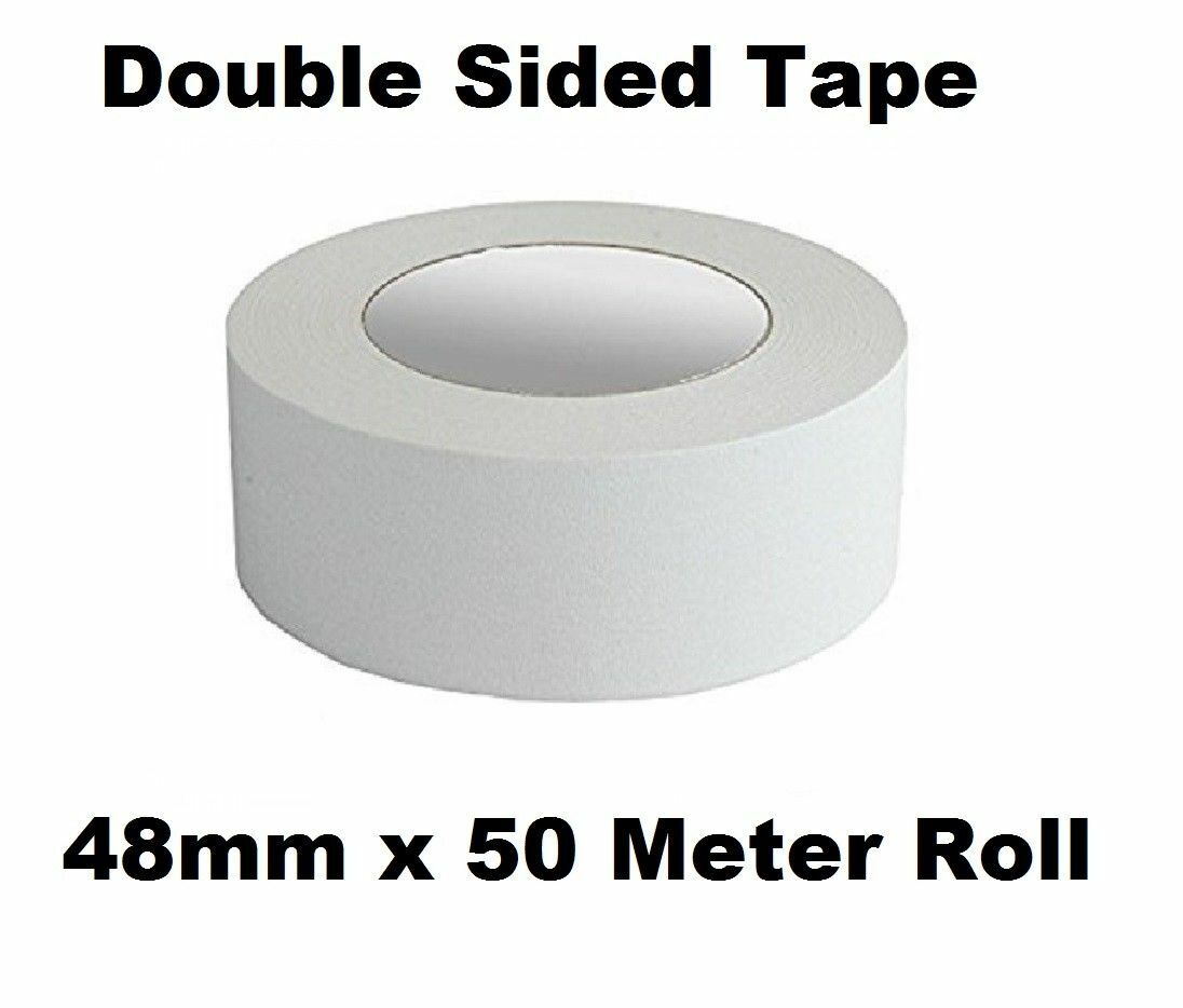 Double Sided Clear Sticky Tape Roll Strong 50M Permanent Self Adhesive ...