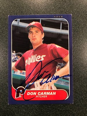 1986 #436 DON CARMAN FLEER AUTOGRAPHED W/COA BASEBALL CARD | eBay