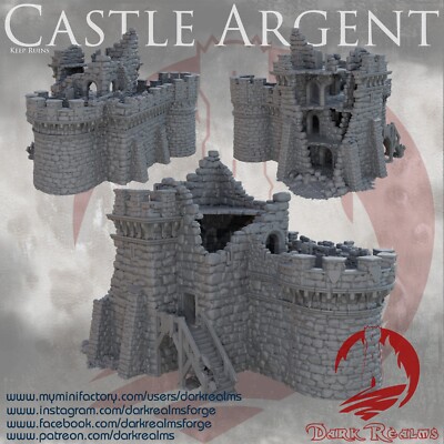 3D Printed Castle Argent Keep Ruins (28mm-32mm Scale) [PTO] | eBay