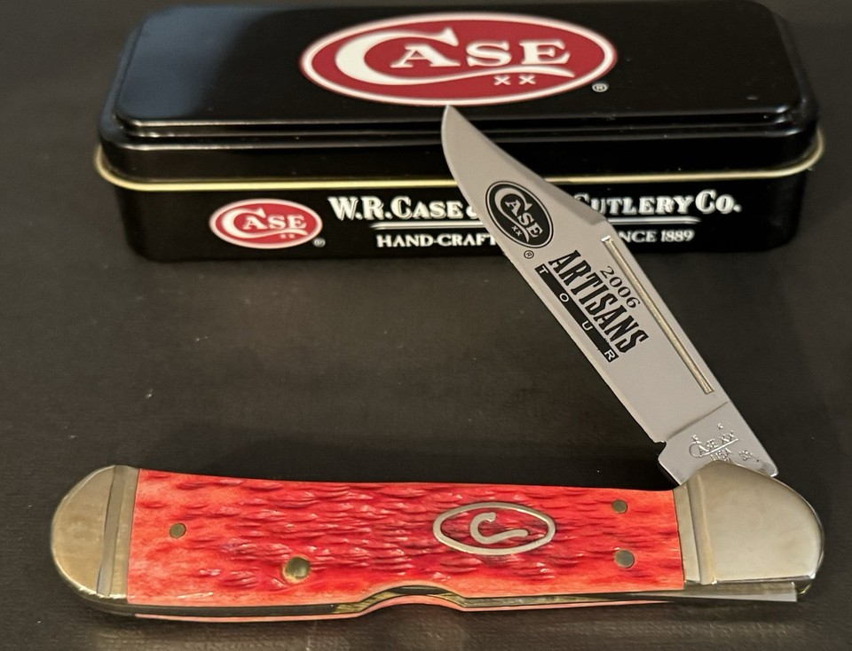🔥 2006 Case XX 61549l Red Bone Large Copperlock Pocket Knife Artisans ...
