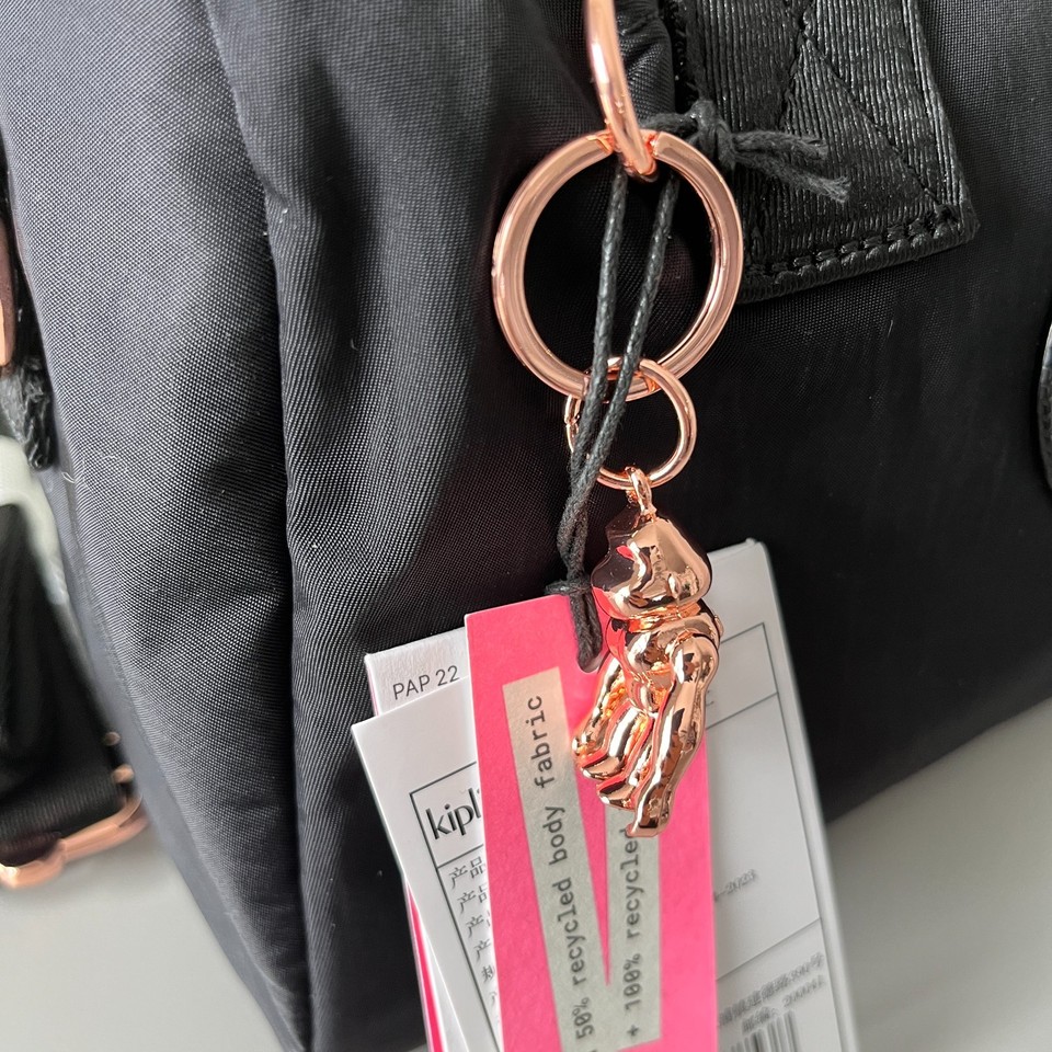 Kipling Charm Collection Bina Medium in Black Rose Spice NWT | eBay