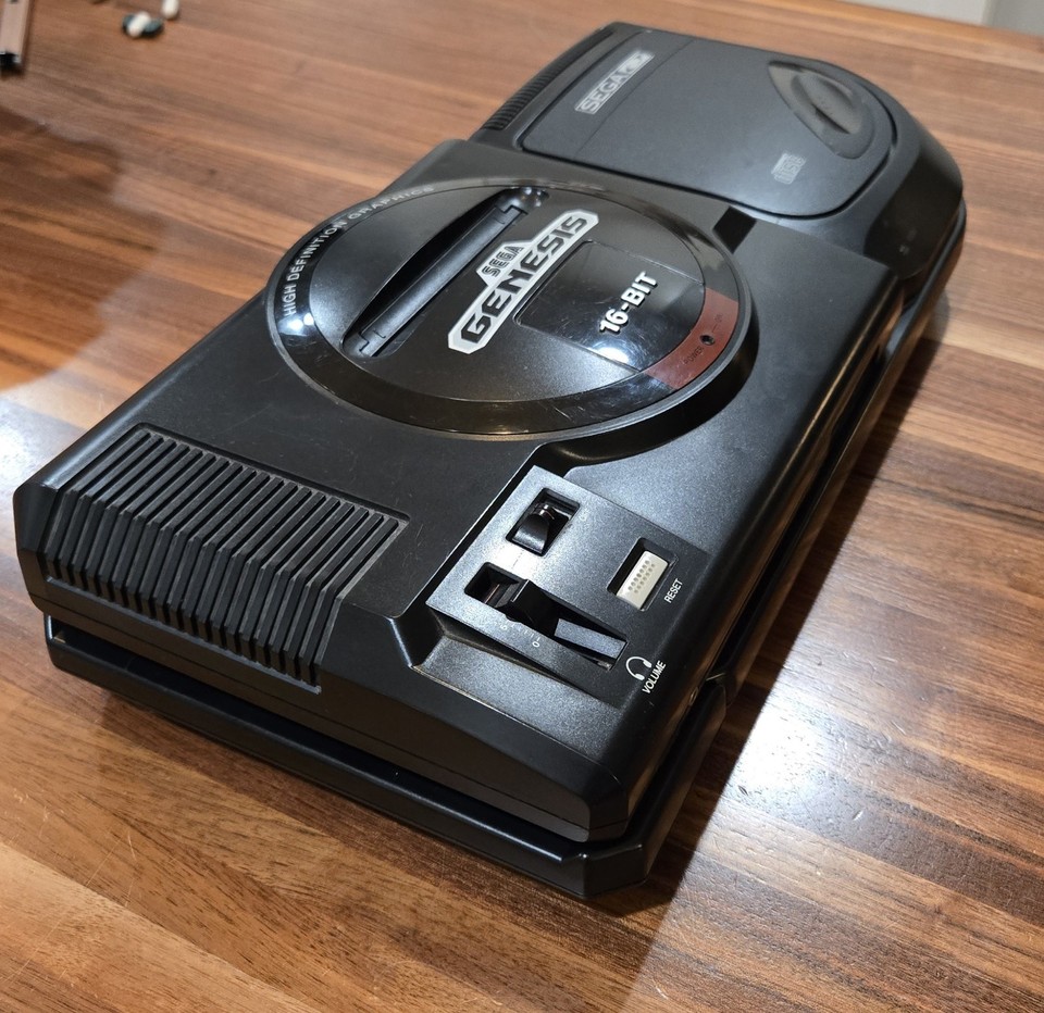 SEGA Genesis Model 1 + Sega CD Model 2 Bundle - Powered On - OEM Power ...