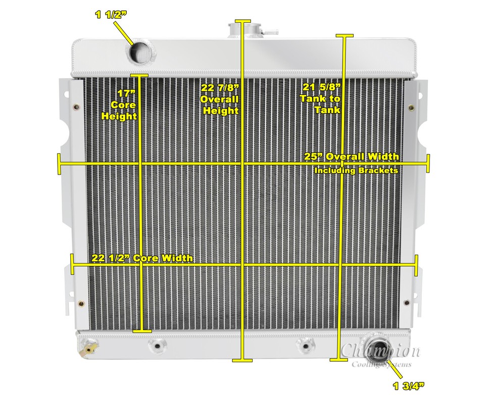2 Row KR Champion Radiator,16" Fan,Shroud-1970-1972 Dodge Dart Small ...