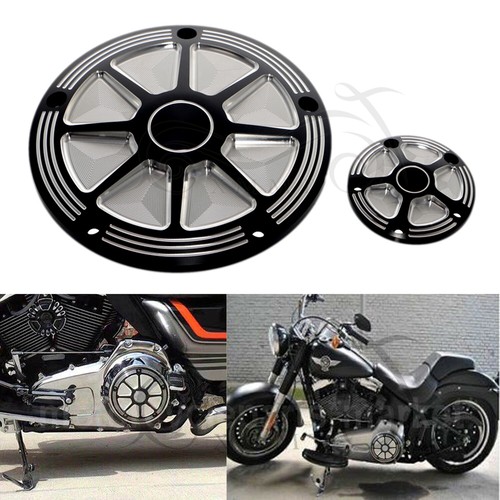 Black Burst Derby Timing Timer Cover For Harley Dyna Street Glide Ultra ...