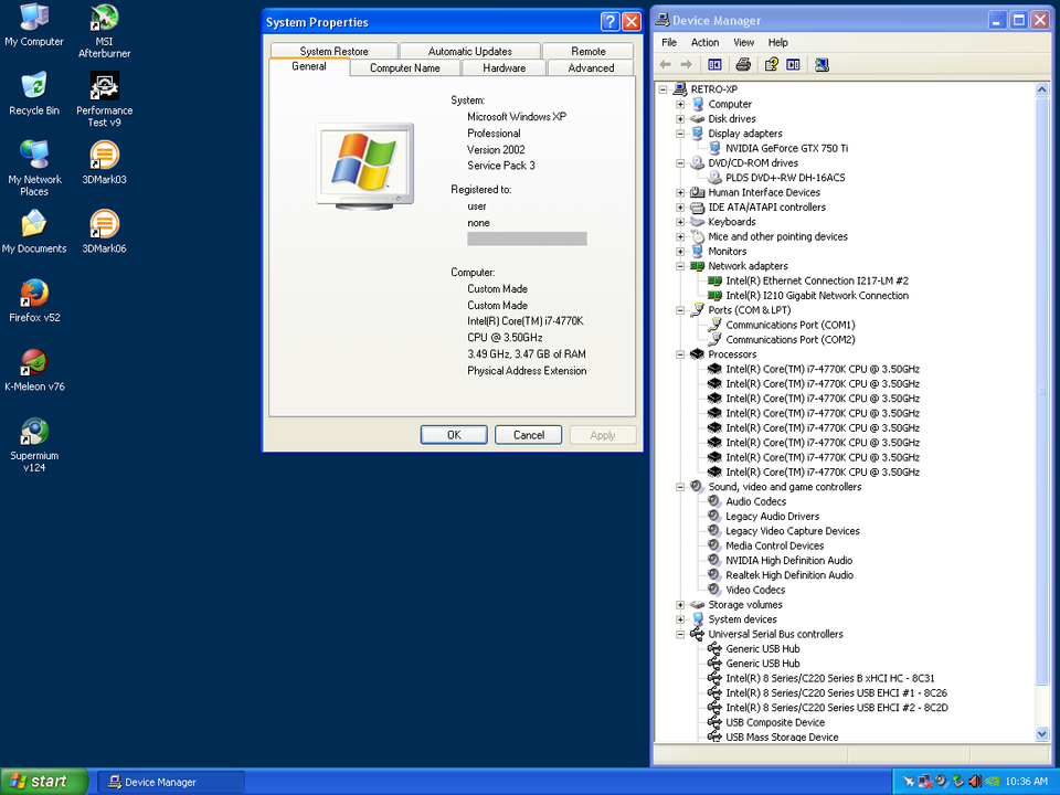NEW Windows XP Retro Gaming PC Tower - i7-4770k, 256GB SSD, GTX 750Ti ...