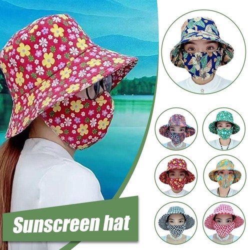 Flower Sun Hat for Outdoor Working, Sunscreen Hat, With Face Protection ...