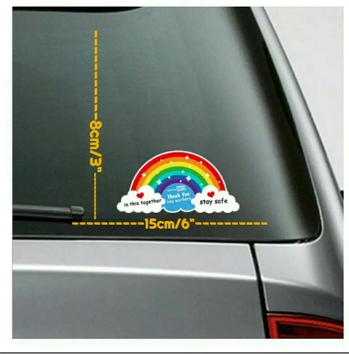 NHS Rainbow Decal Car Sticker 10% DONATION TO NHS proud to support ...