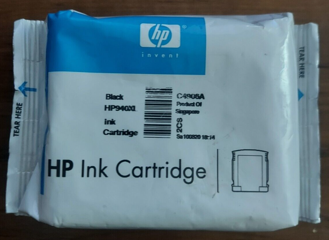 HP INK CARTRIDGE invent hewlett packard hp940xl black c4906a sealed ...