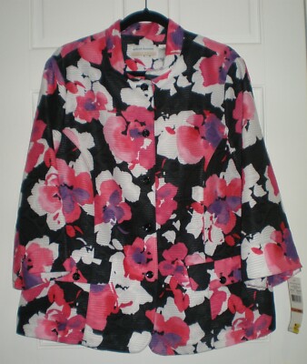 Alfred Dunner - Play on Color - Floral Unlined Blazer - Size 16W - NWT ...