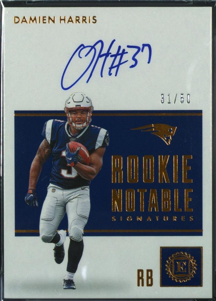 2019 Panini Encased - Rookie Notable Signatures Damien Harris #RNS-DHA ...