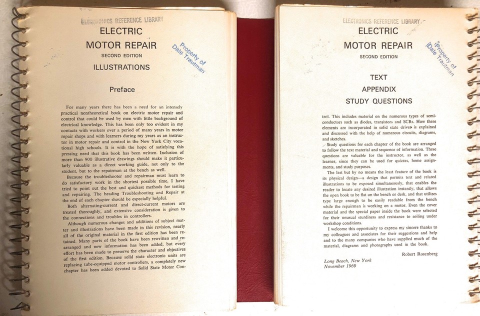 Electric Motor Repair 2nd Edition (1969 2-sided spiral G) Robert ...