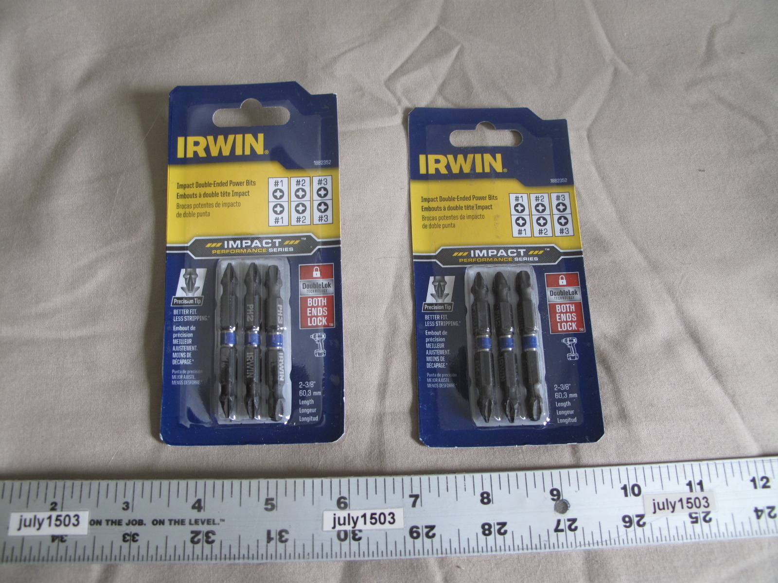 (2) NEW Irwin Impact Double Ended Power Bit Set 1882352 #1 #2 #3 ...