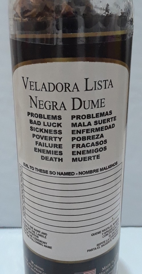 Veladora Preparada Fixed Candle LISTA NEGRA - DUME (BLACK LIST DUME ...