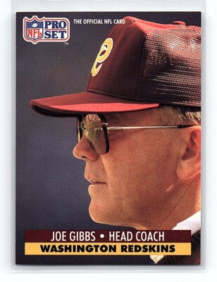1991 Pro Set Joe Gibbs / Head Coach Washington Redskins #324 | eBay