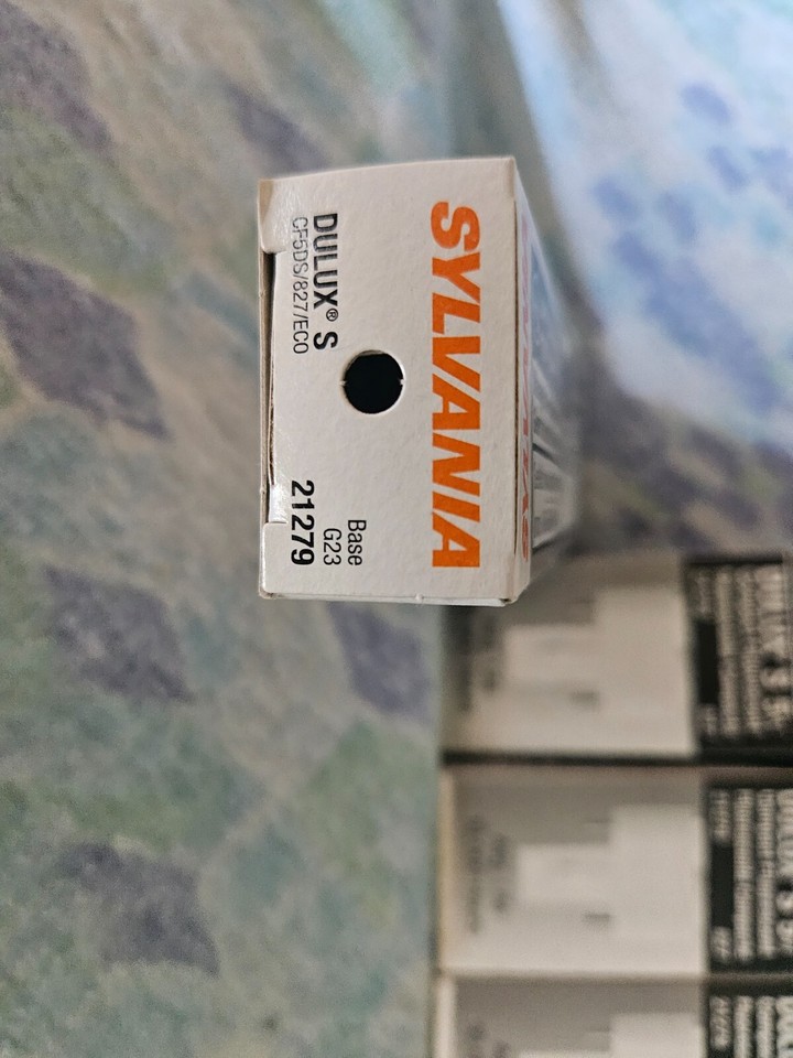 LOT OF 20 PL-5 5 watt SYLVANIA DULUX S COMPACT FLUORESCENT BULBS G23 ...