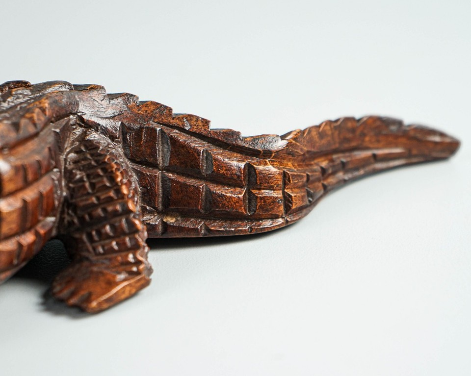 Crocodile Sculpture, Animal Statue, Alligator, Wood Carving, Wooden ...
